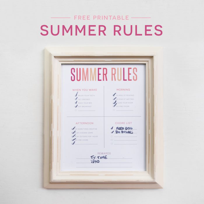 Free Printable - Summer Rules! - National Association of Portrait and ...
